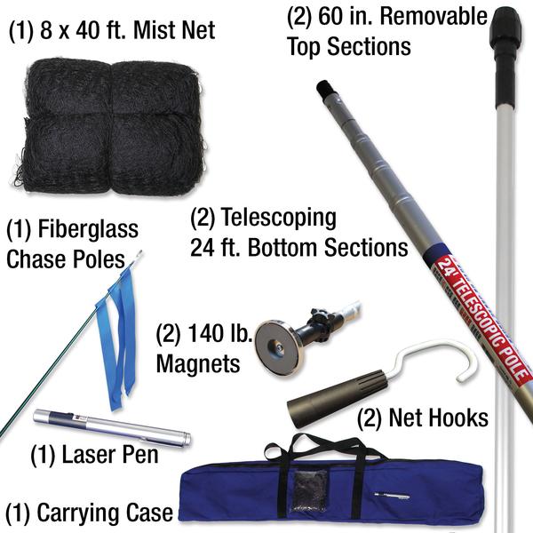 Mist Net Kit - 28' Pole | Wildlife Control Supplies | Product Code: n8 ...